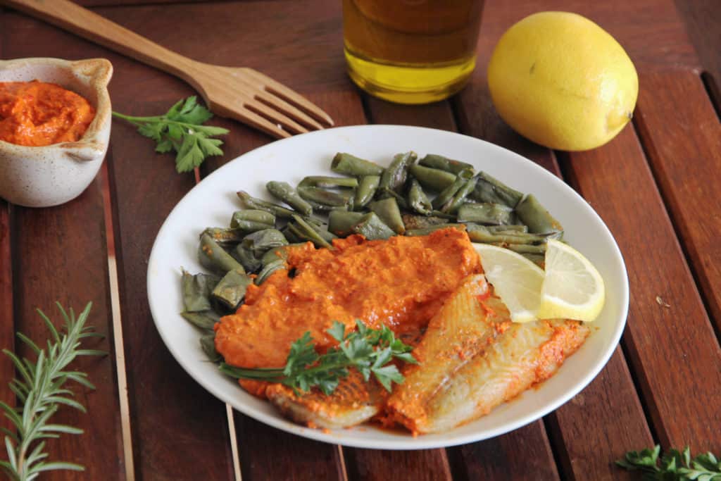 Mediterranean Baked Cod with Romesco Sauce (GF, 30 Mins) - Medmunch