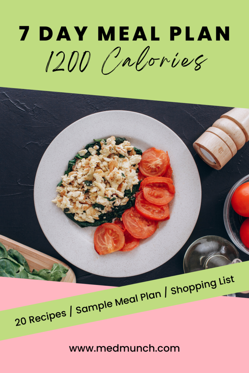 7 Day 1200 Calorie Diet Meal Plan (Printable PDF + Menu) - Medmunch